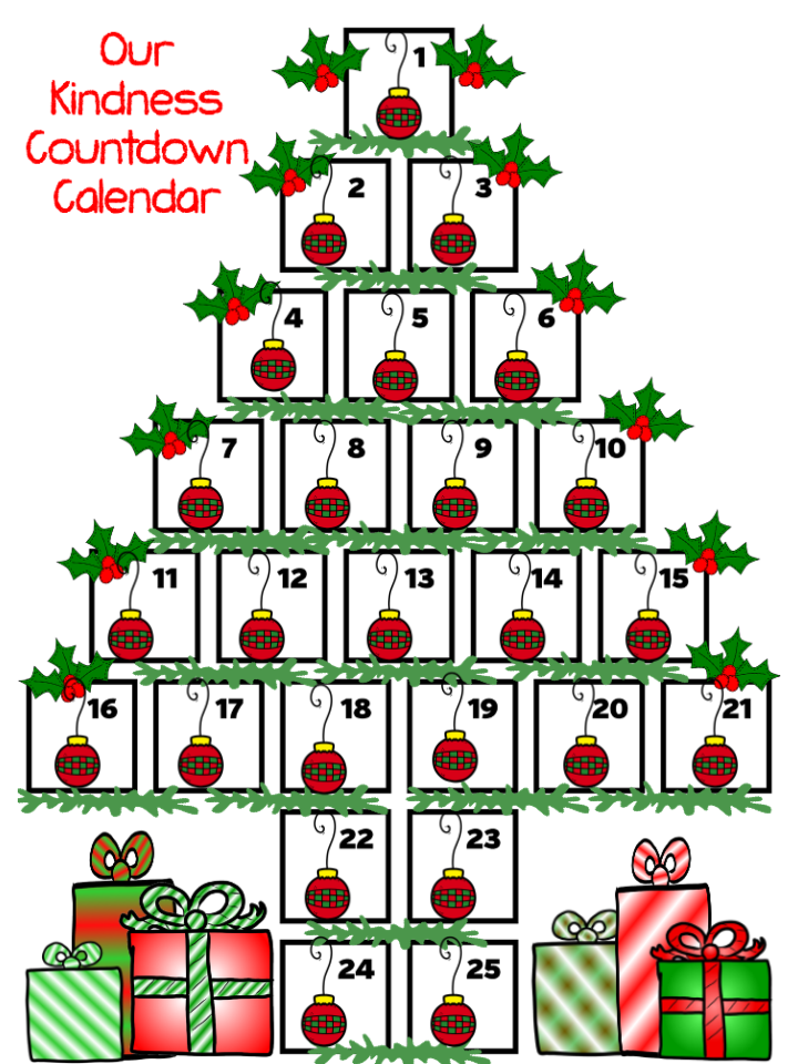 Christmas Kindness Countdown Calendar - Roots and Wings